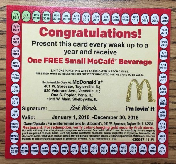 Pana Community Hospital | Foundation Selling McDonald's Cards
